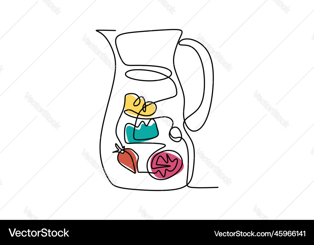 One continuous line drawing of fresh delicious Vector Image