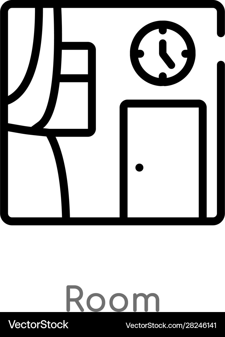 Outline room icon isolated black simple line Vector Image
