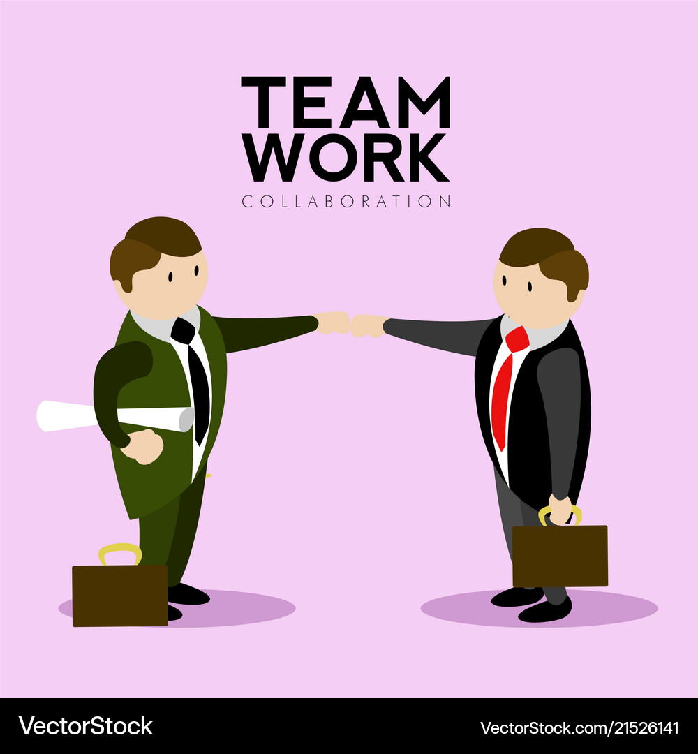 Pair of businessmen doing a handshake teamwork Vector Image