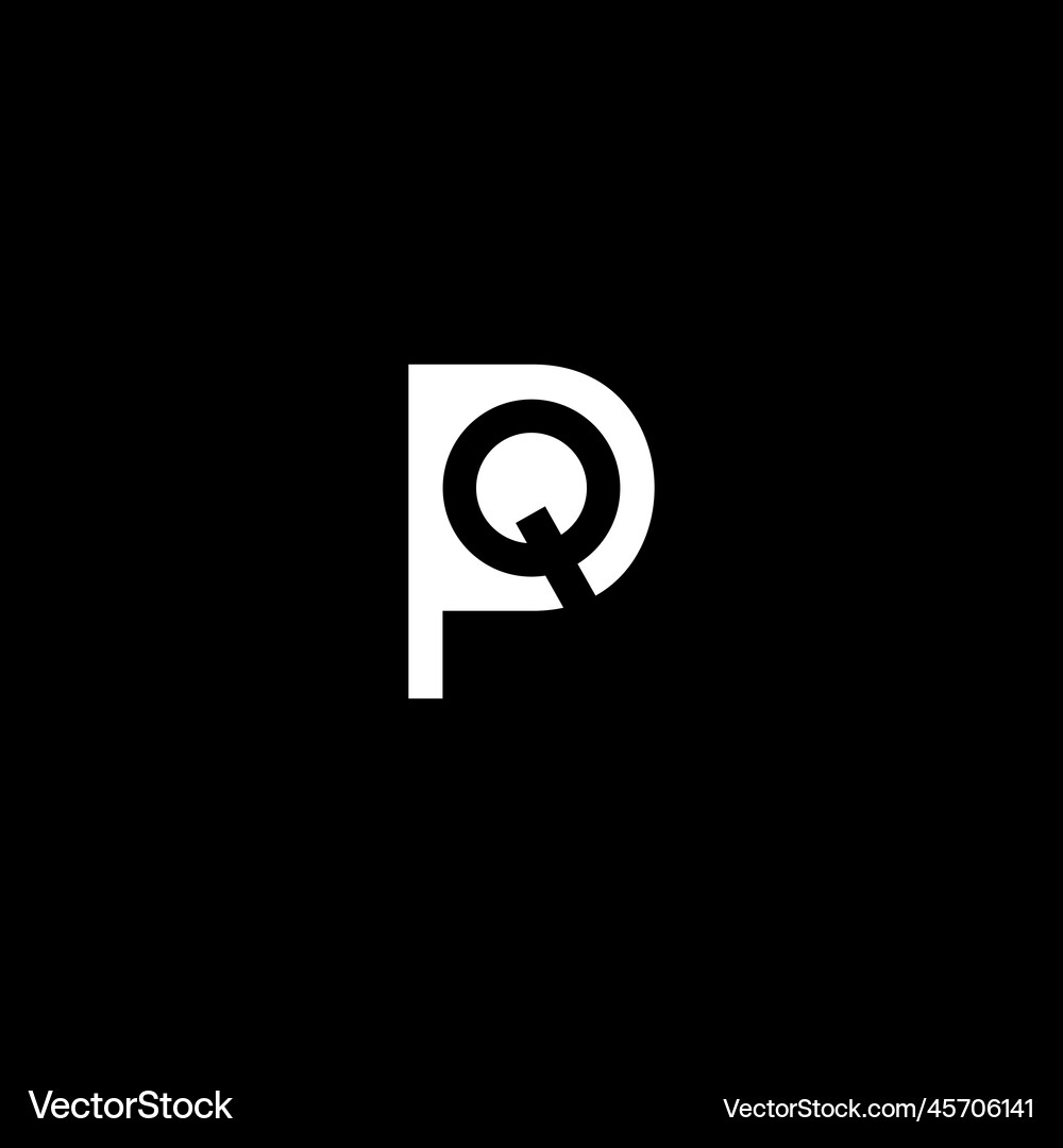 Pq or qp abstract outstanding professional Vector Image
