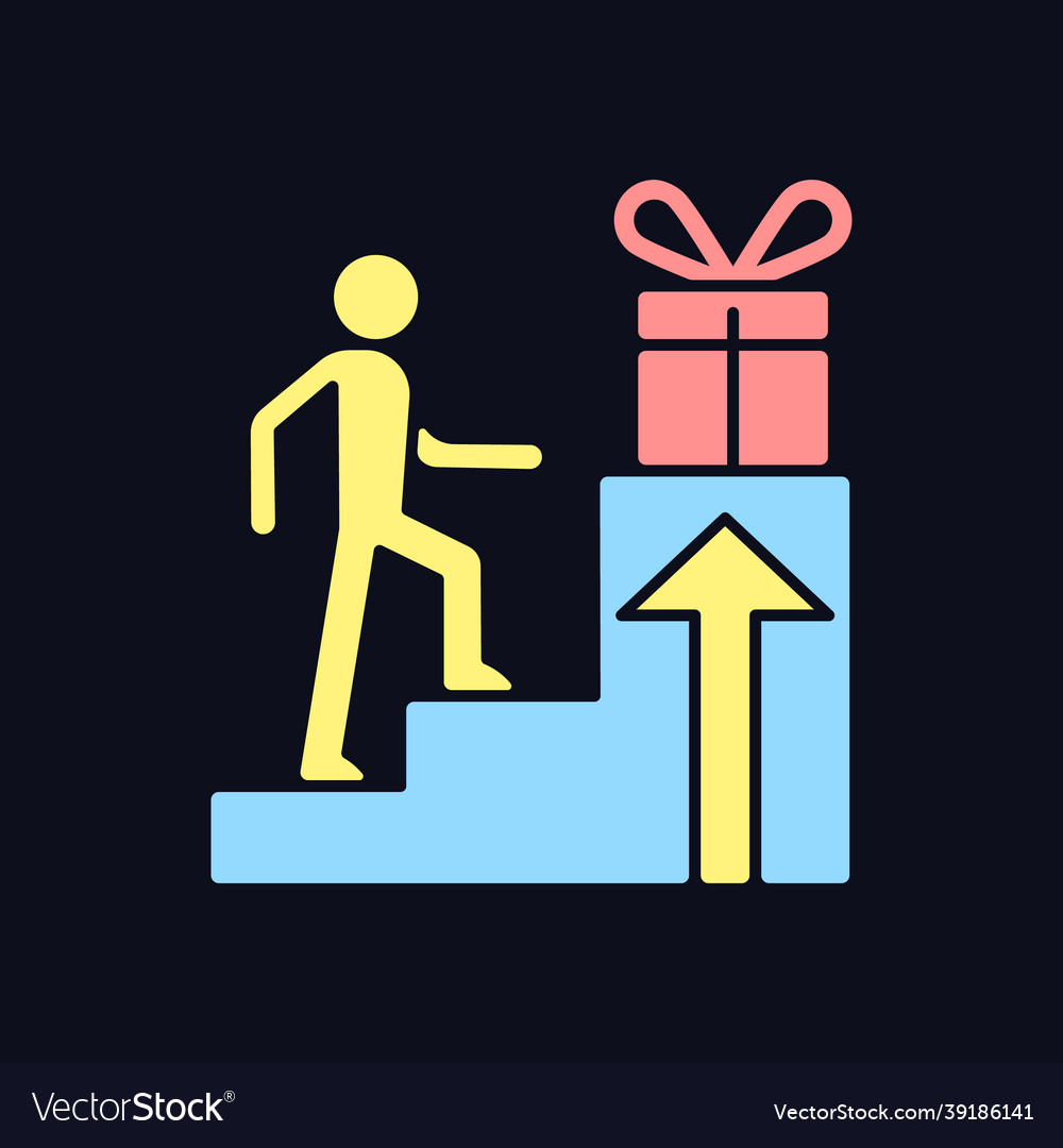 Reward based motivation rgb color icon for dark Vector Image Reward based motivation rgb color icon for dark Vector Image