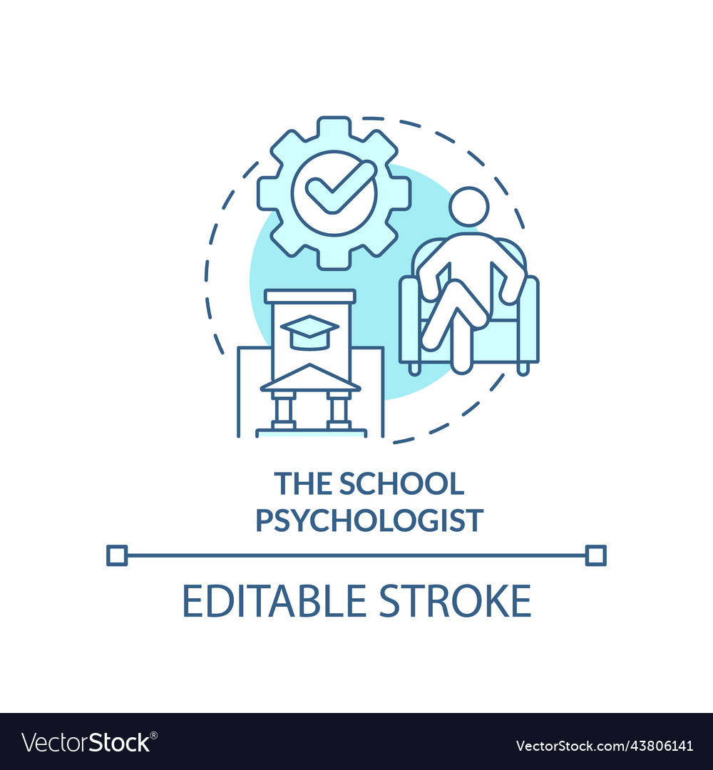 School psychologist turquoise concept icon Vector Image School psychologist turquoise concept icon Vector Image