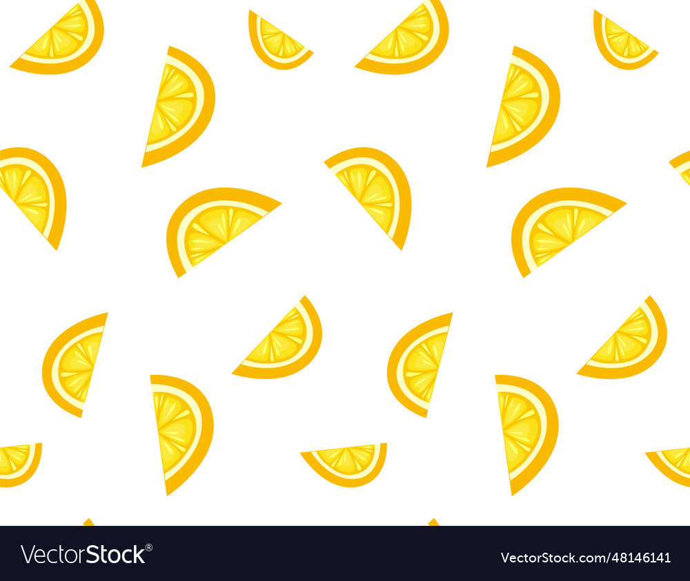 Sour lemon slices citrus seamless pattern print Vector Image