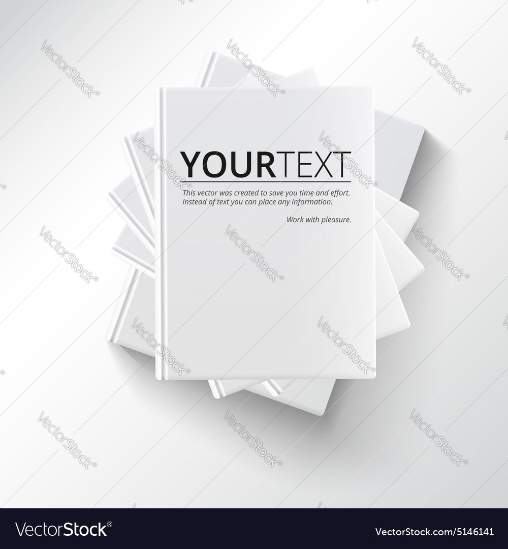Stack blank books top view Royalty Free Vector Image