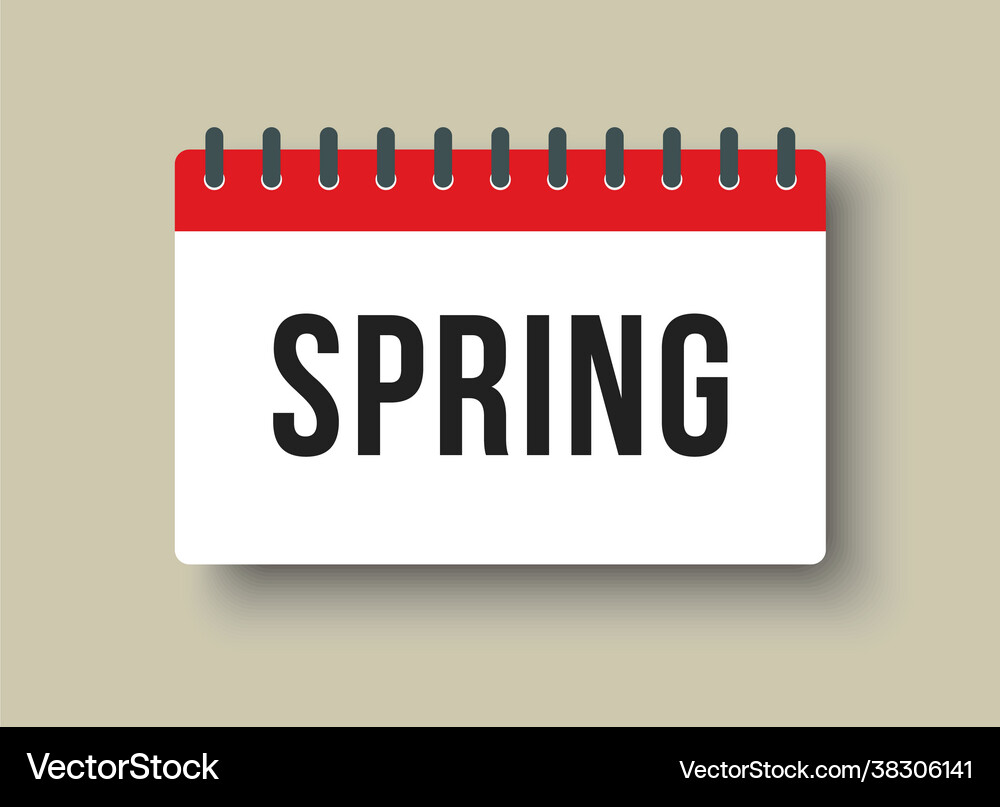 Template square icon page calendar - season spring
