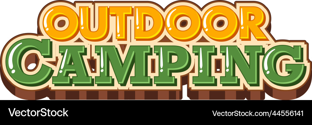 Text design for word outdoor camping Royalty Free Vector