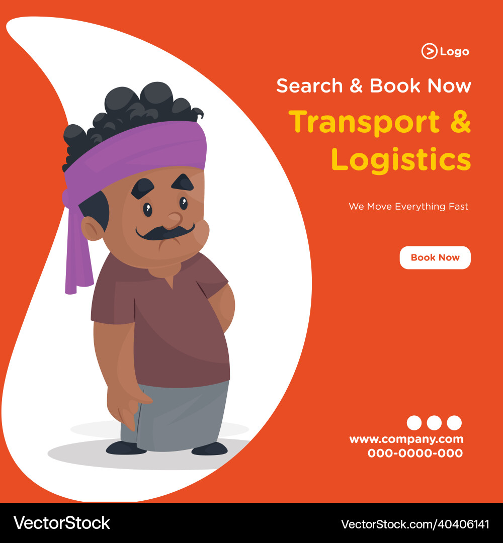 Transport and logistics banner design Royalty Free Vector
