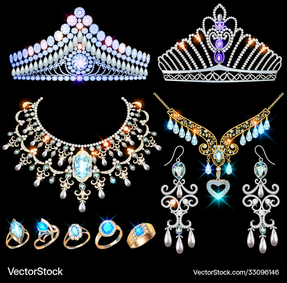 A jewelry set with chain with pendant Royalty Free Vector