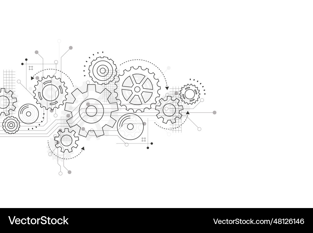 Abstract gear wheel mechanism background machine Vector Image