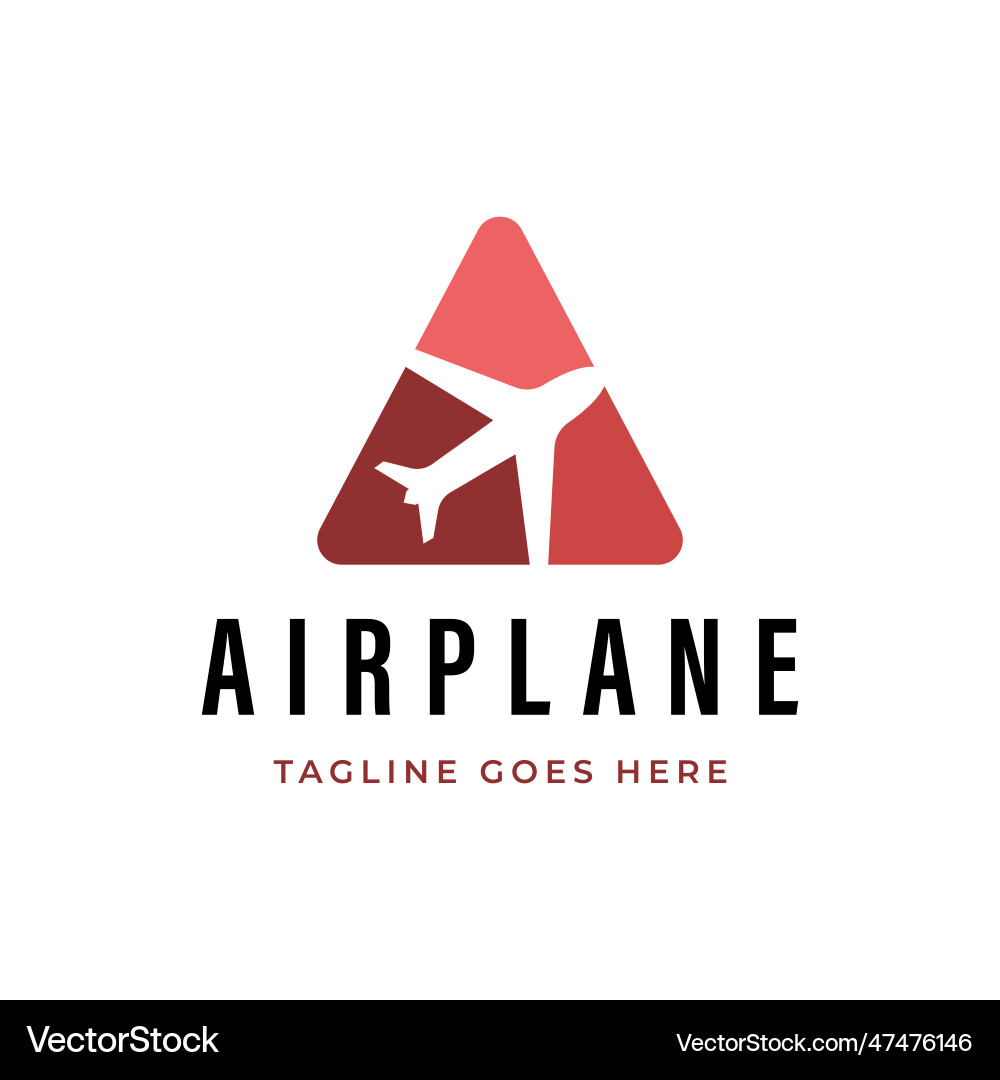 Airplane logo with the letter a Royalty Free Vector Image