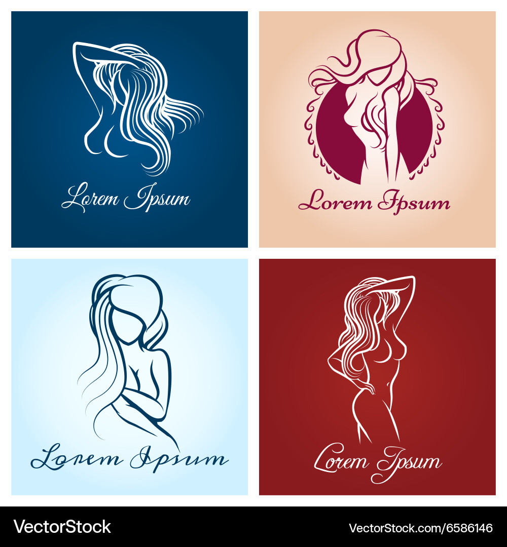 Beautiful woman abstract logo Royalty Free Vector Image