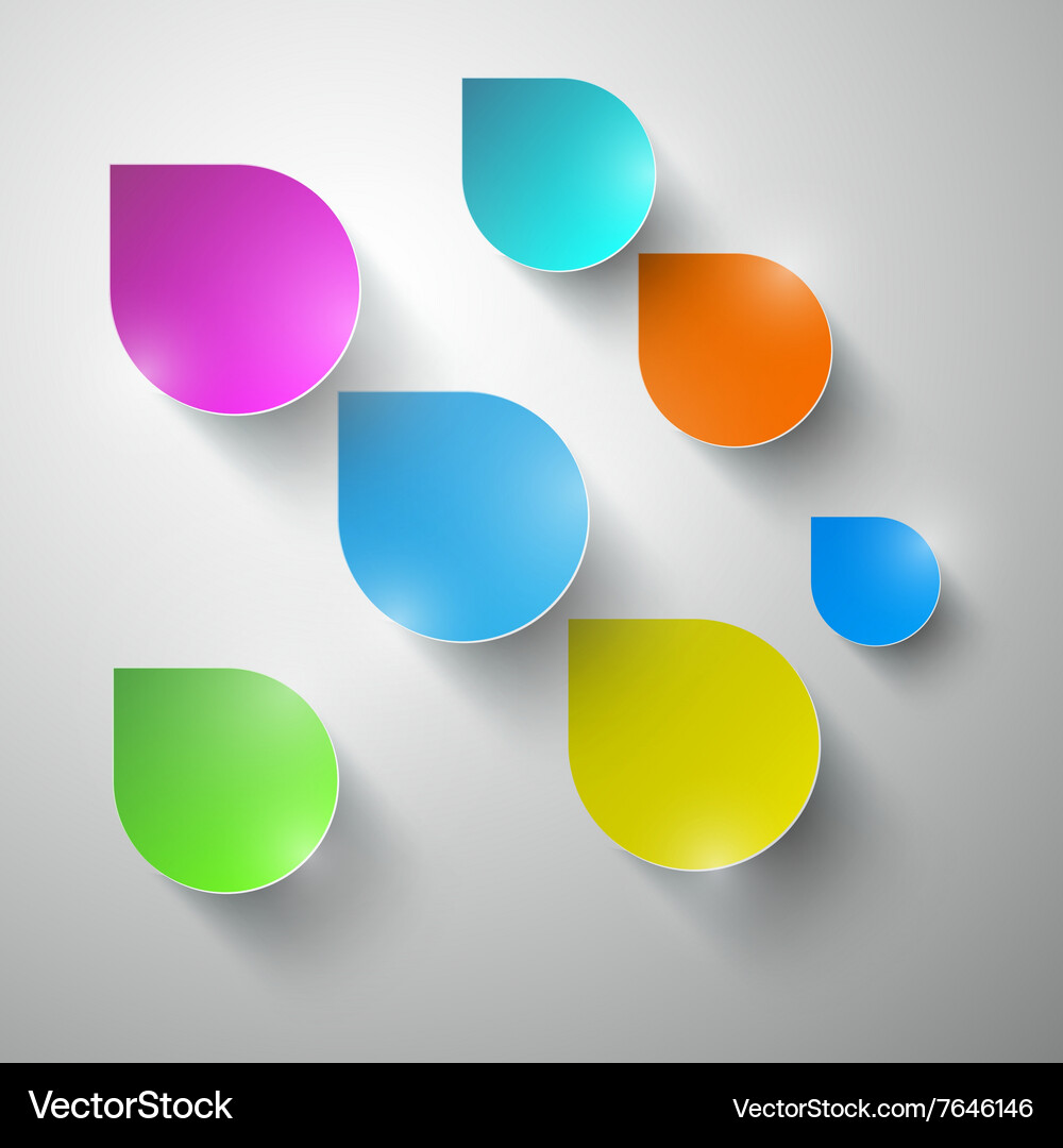 Colorful paper rain - water drops Royalty Free Vector Image