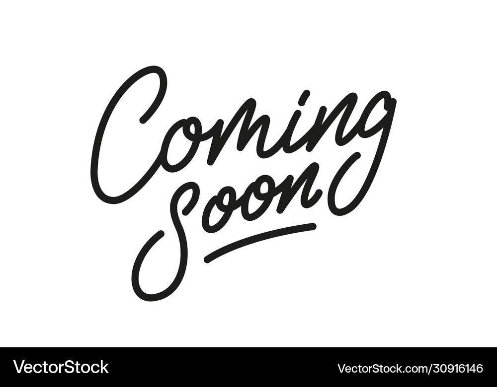 Coming soon lettering for promotion Royalty Free Vector