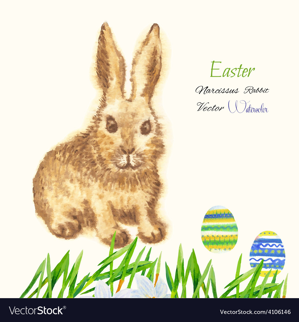 Easter background with rabbit Royalty Free Vector Image