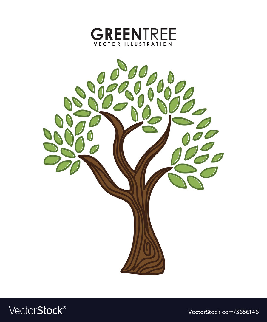 Green tree Royalty Free Vector Image - VectorStock