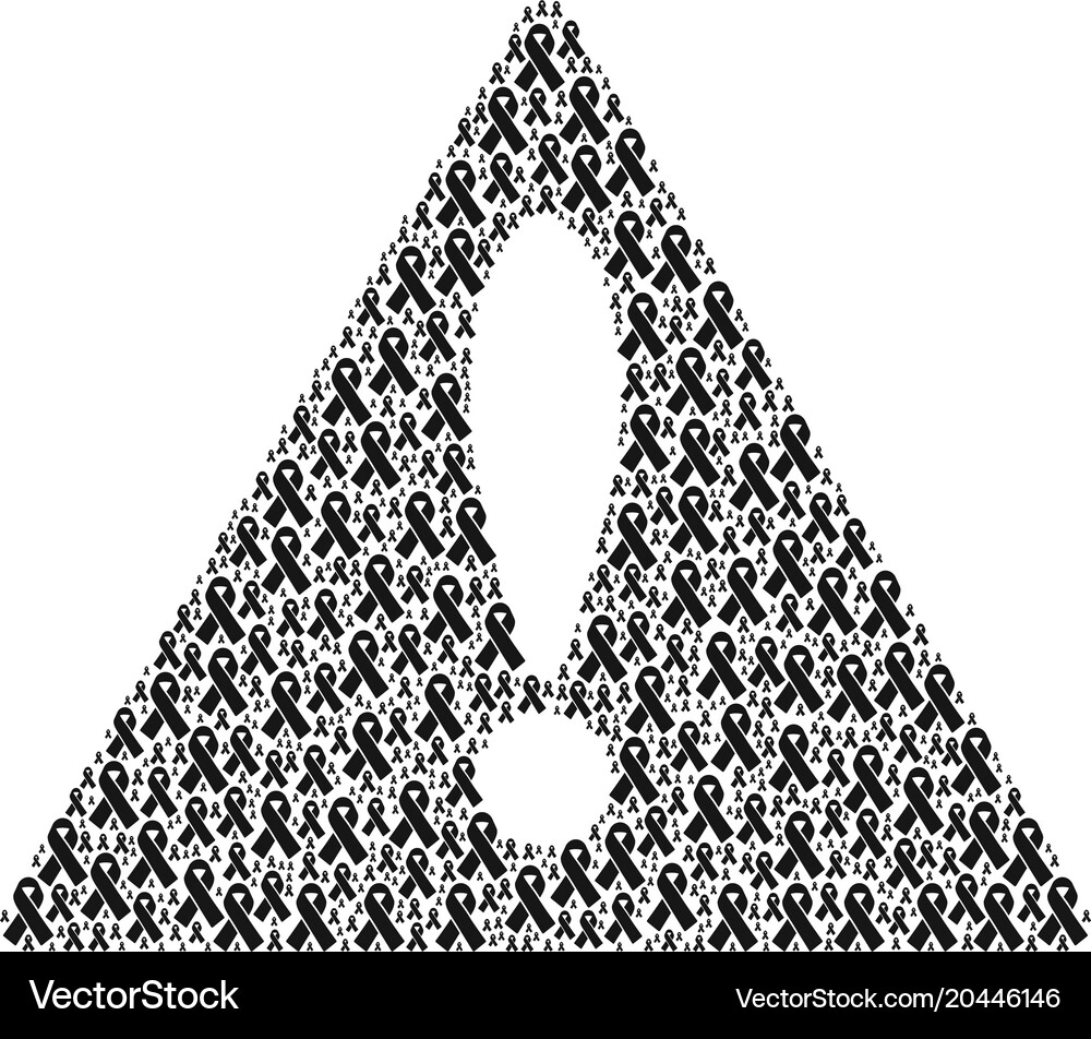 Mistake triangle sign pattern of mourning ribbon Vector Image