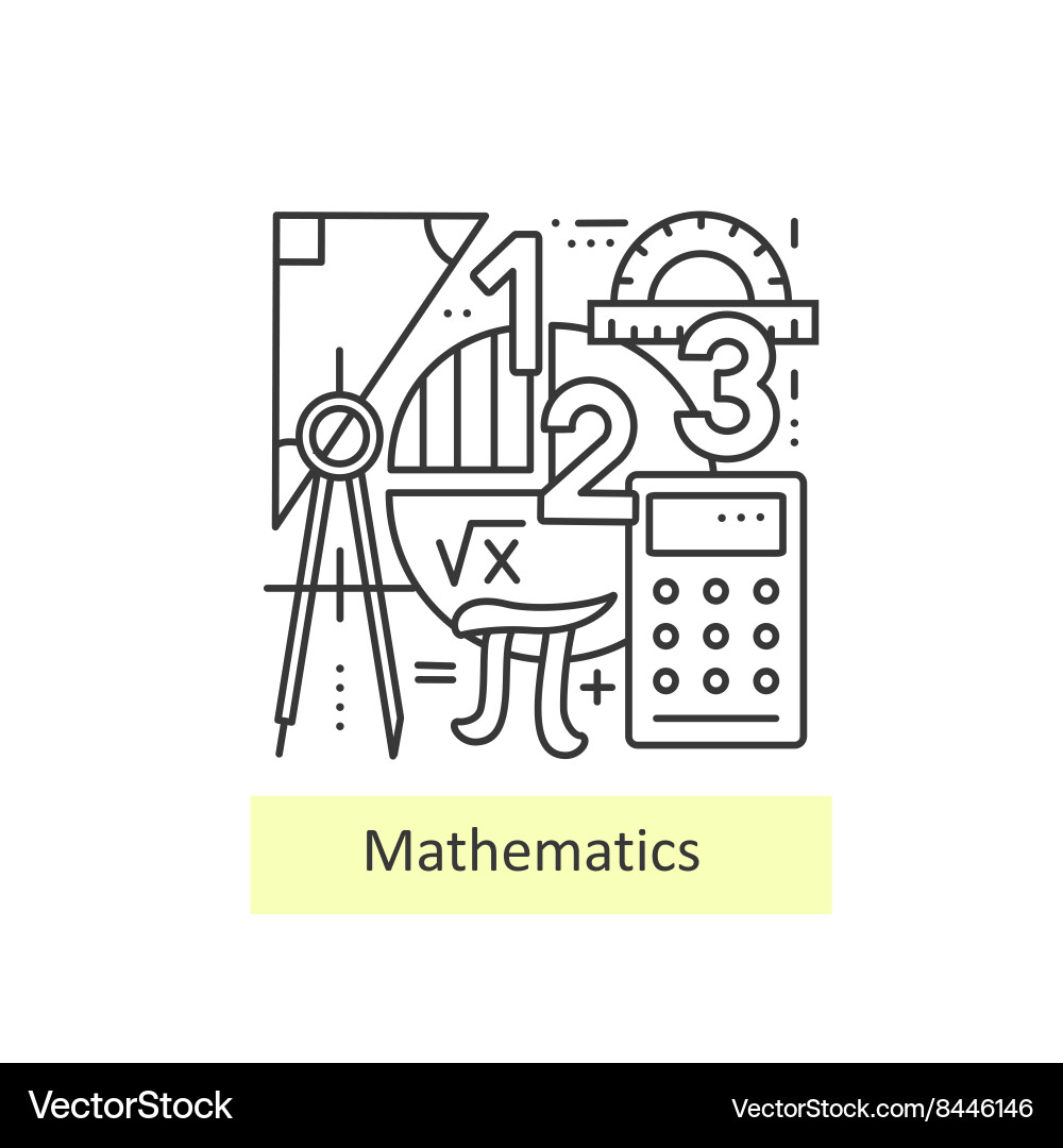 Modern thin line icons of mathematics Royalty Free Vector