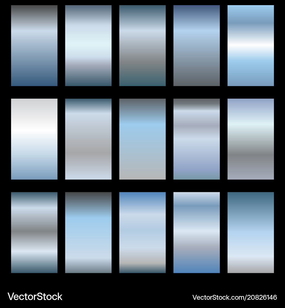 Set of metal gradients Royalty Free Vector Image