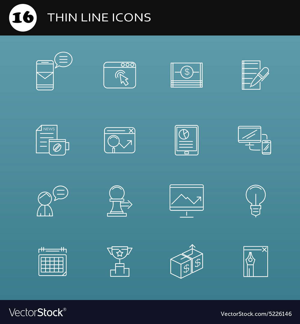 Set of thin line icons for your design Royalty Free Vector