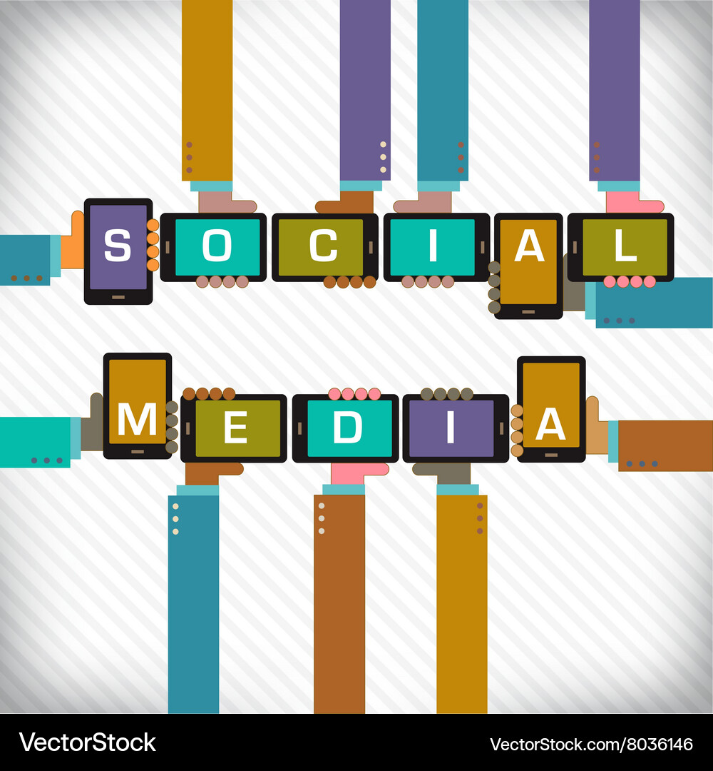 Social media smart phones Royalty Free Vector Image