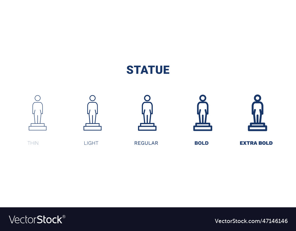 Statue icon thin light regular bold black Vector Image