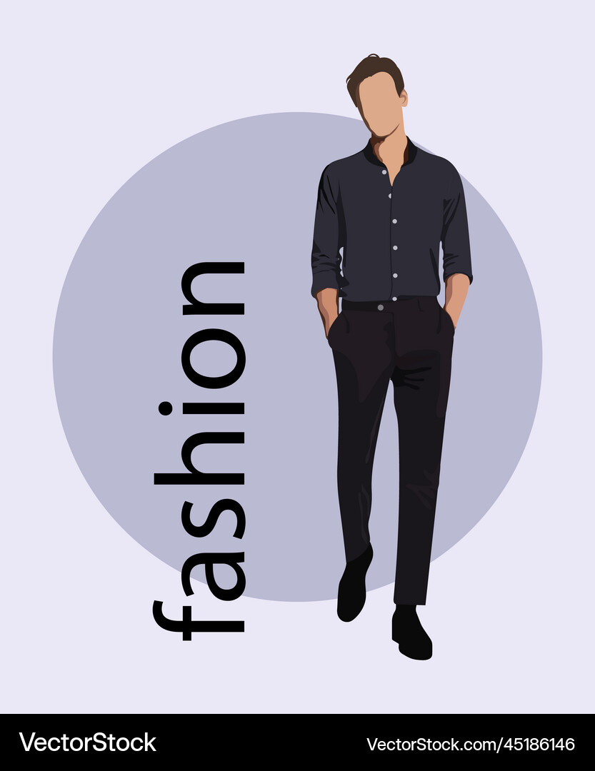 Stylish man in a flat style on an interesting Vector Image