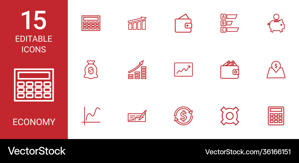 15 economy icons Royalty Free Vector Image - VectorStock