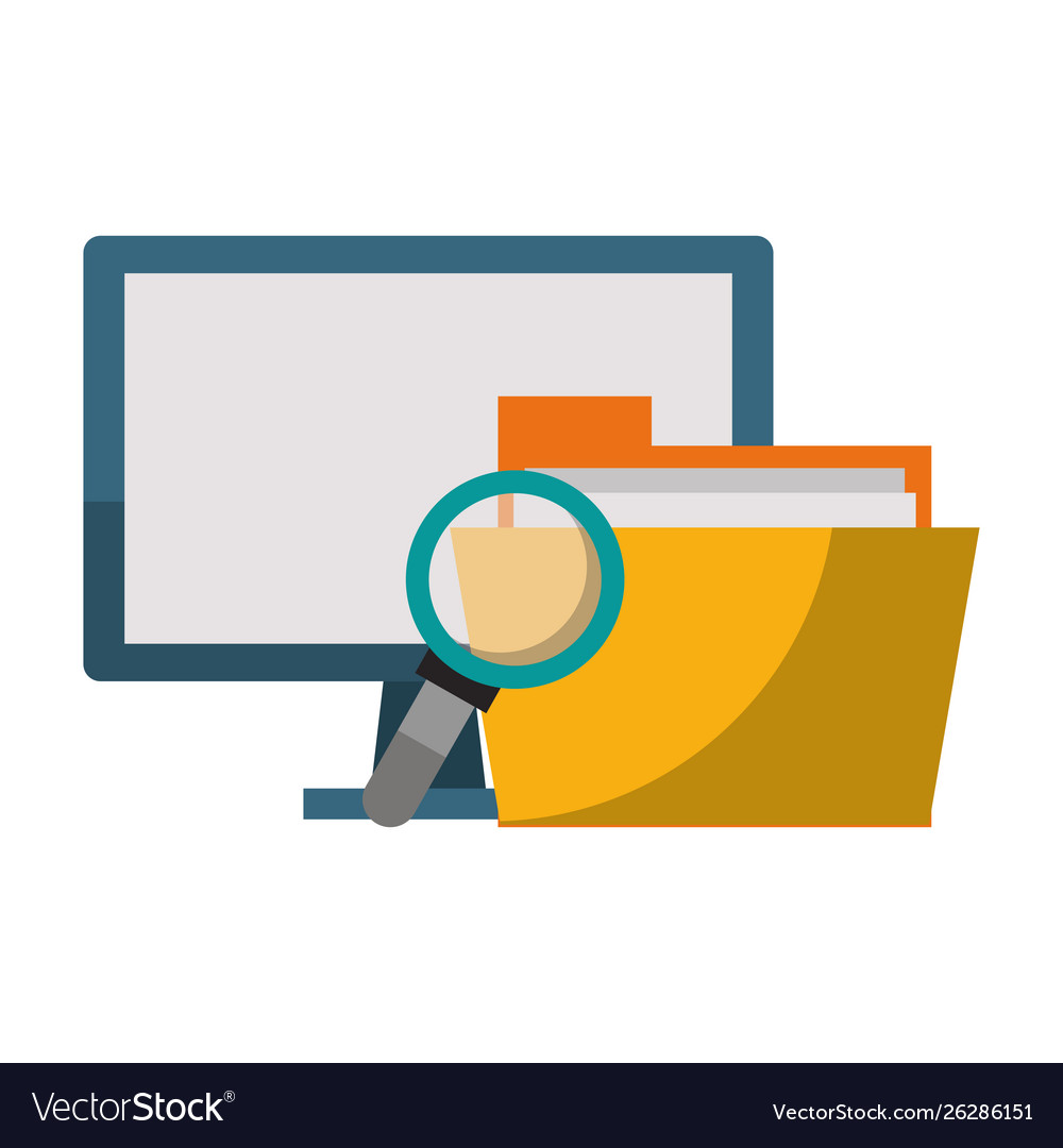 Computer screen technology hardware cartoon Vector Image