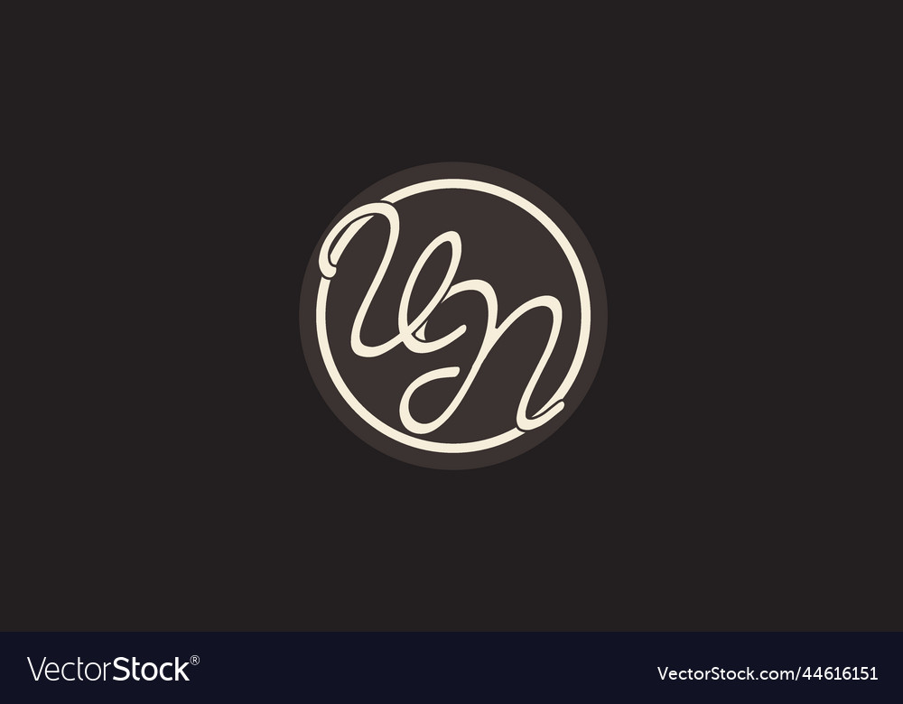 Initial letter vn monogram logo with simple Vector Image