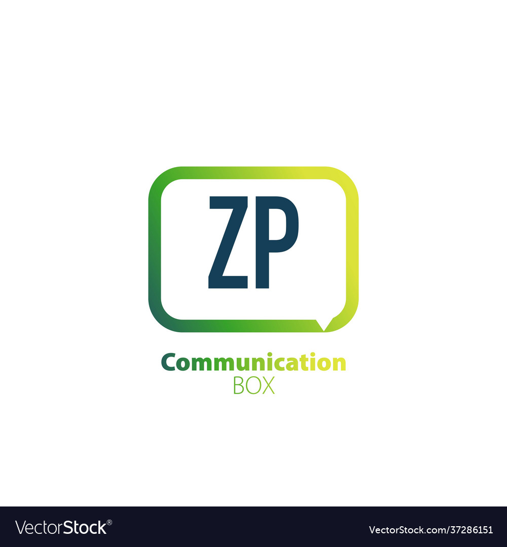 Initial letter zp communication box logo design Vector Image