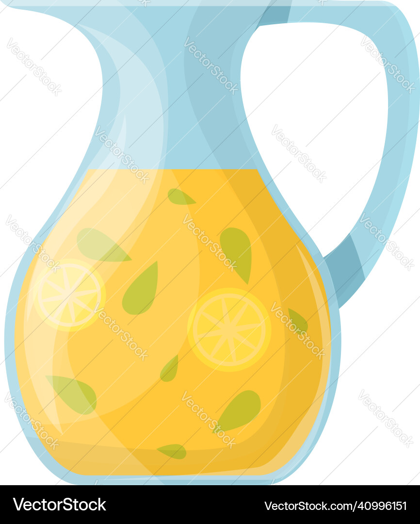 Lemonade jug icon cartoon juice pitcher Royalty Free Vector
