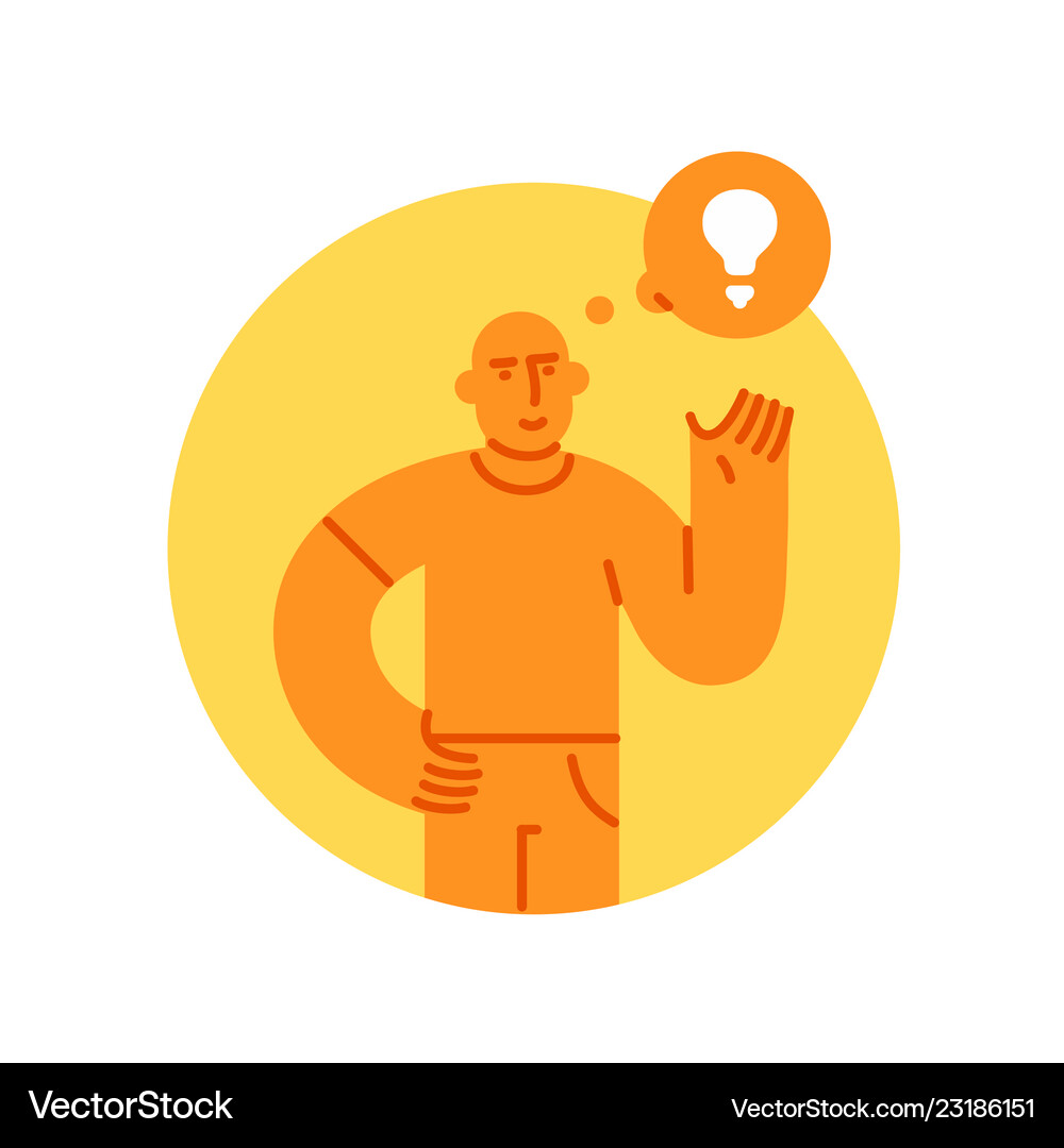 Man with light bulb icon concept of creative idea Vector Image
