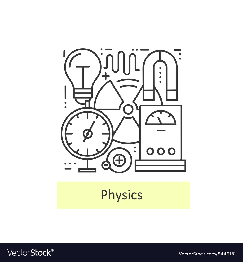 Modern thin line icons of physics Royalty Free Vector Image