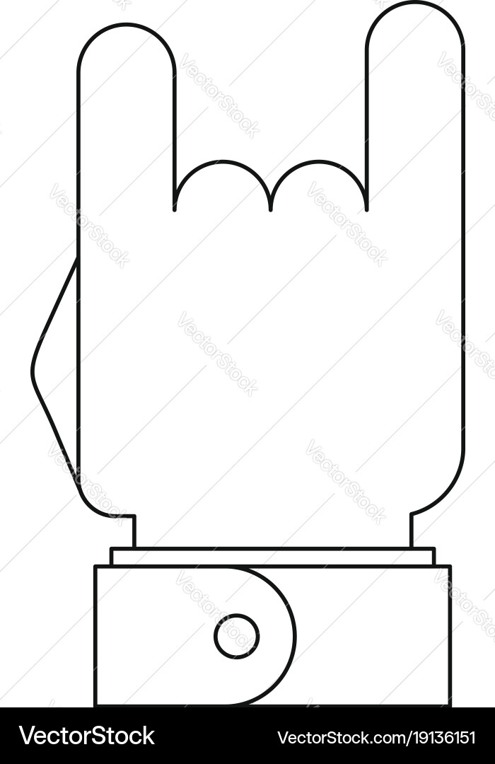 Rock music gesture icon outline style Royalty Free Vector