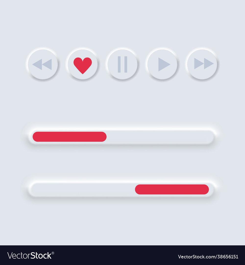 Set editable neomorphic buttons Royalty Free Vector Image