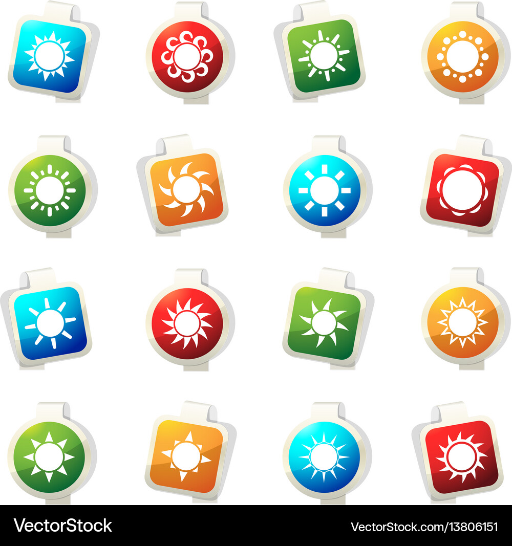 Set of sun icons Royalty Free Vector Image - VectorStock