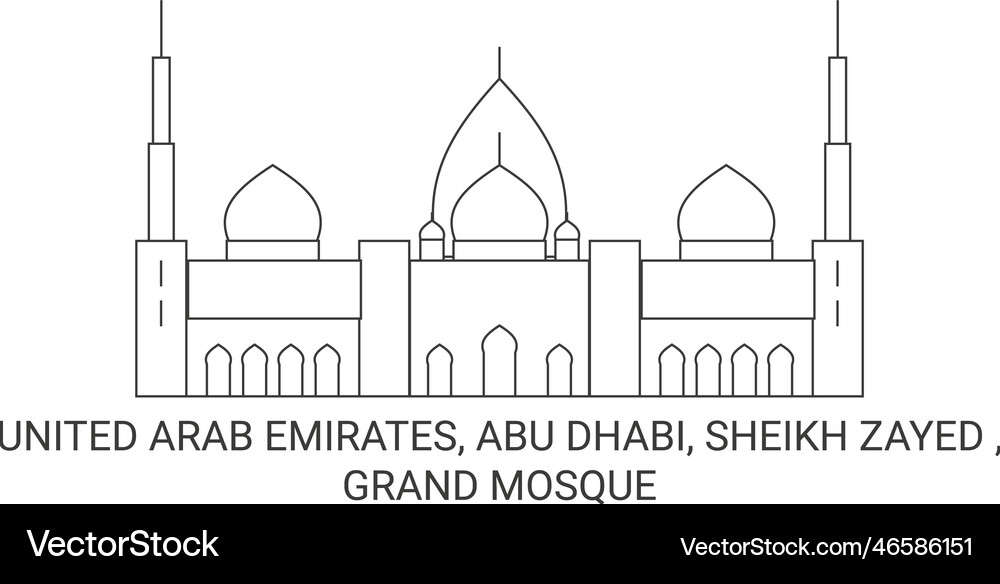 United arab emirates abu dhabi sheikh zayed Vector Image