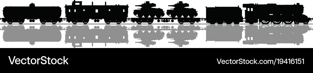Vintage military steam train Royalty Free Vector Image