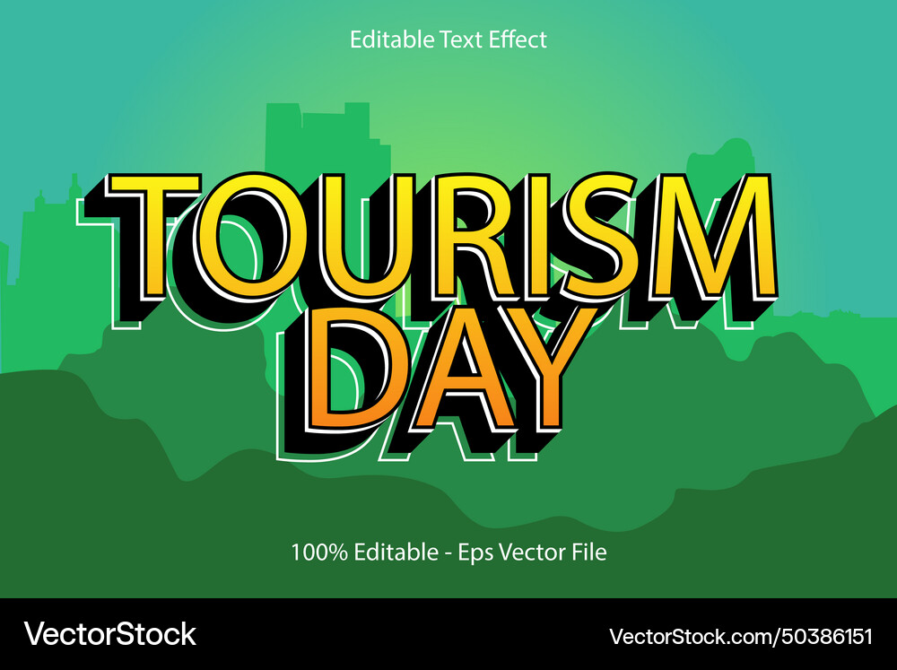 World tourism day with modern style editable text Vector Image
