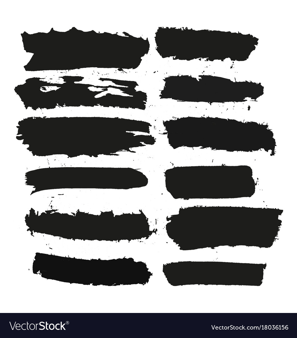 Black brushstroke set3 Royalty Free Vector Image