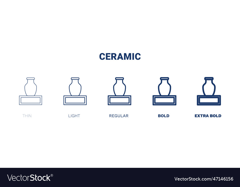Ceramic icon thin light regular bold black Vector Image
