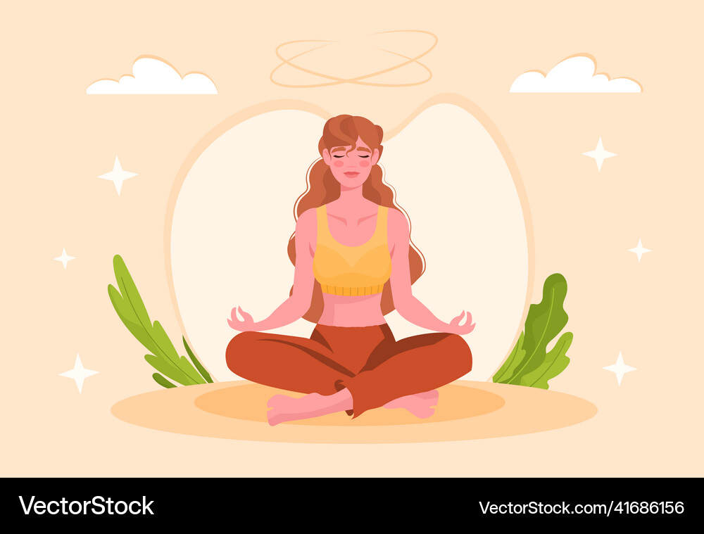 Concept of meditation Royalty Free Vector Image