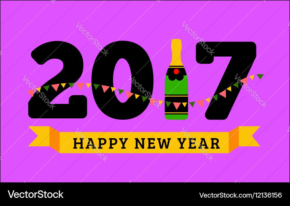 Congratulations to the happy new 2017 year Vector Image