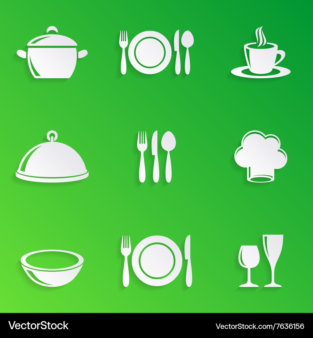 Cooking and kitchen restaurant menu icons Vector Image