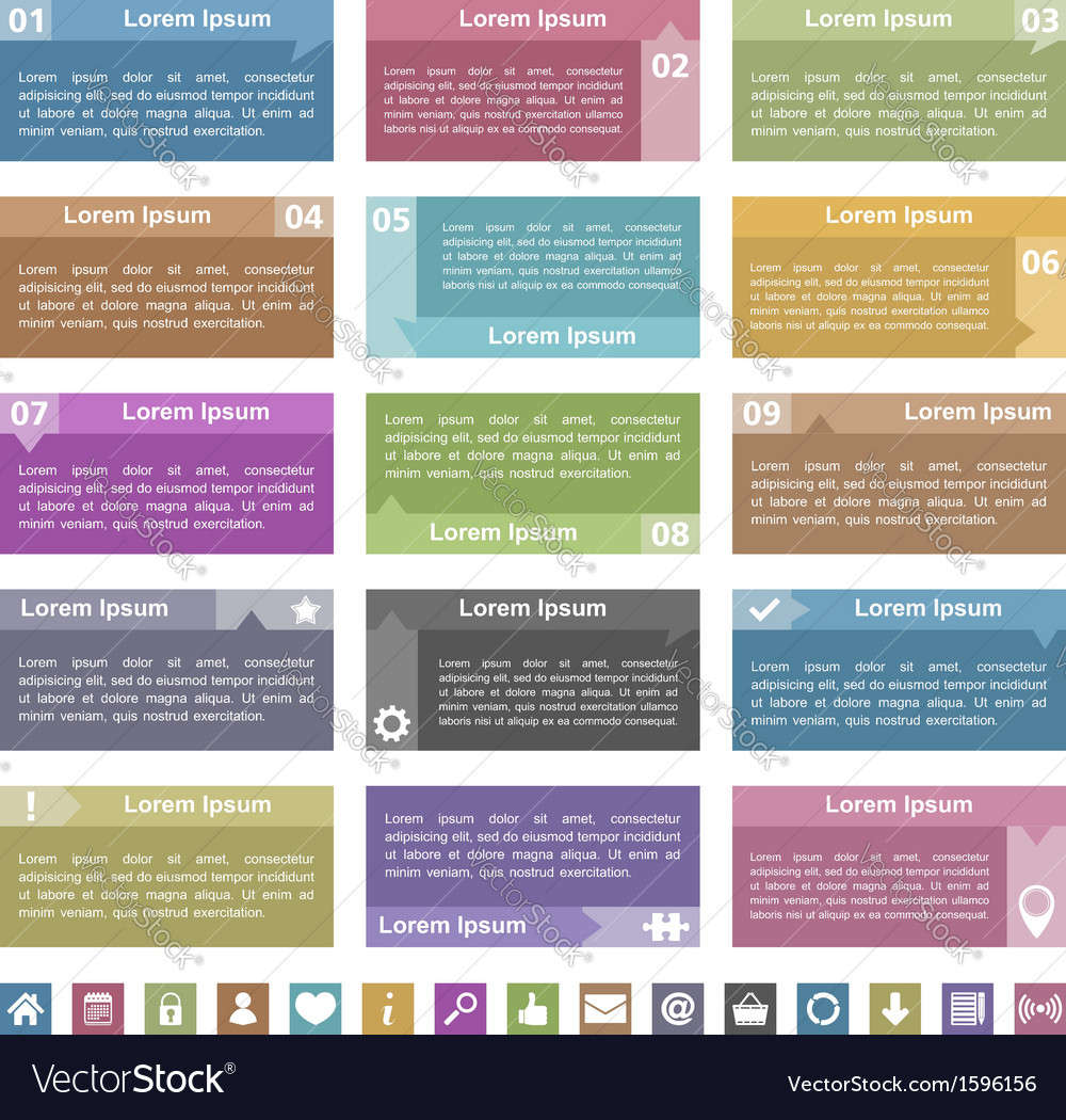 Design elements for numbers title and text Vector Image