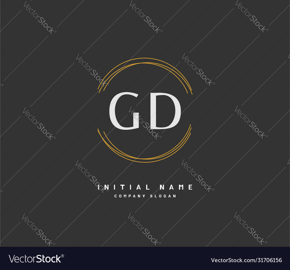 G d gd beauty initial logo handwriting logo Vector Image