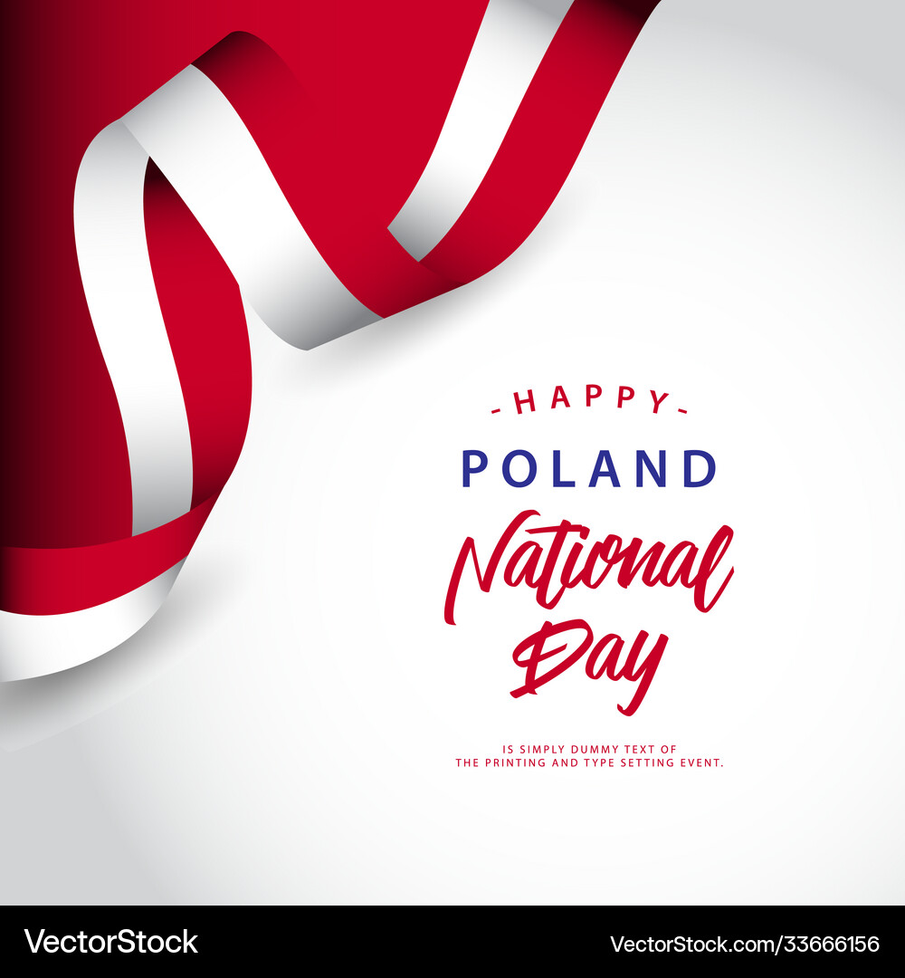 Happy poland national day template design Vector Image
