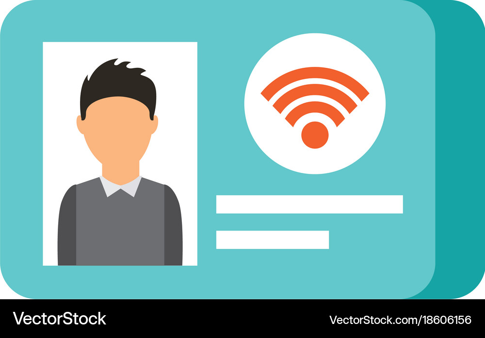 Id card photo wifi Royalty Free Vector Image - VectorStock