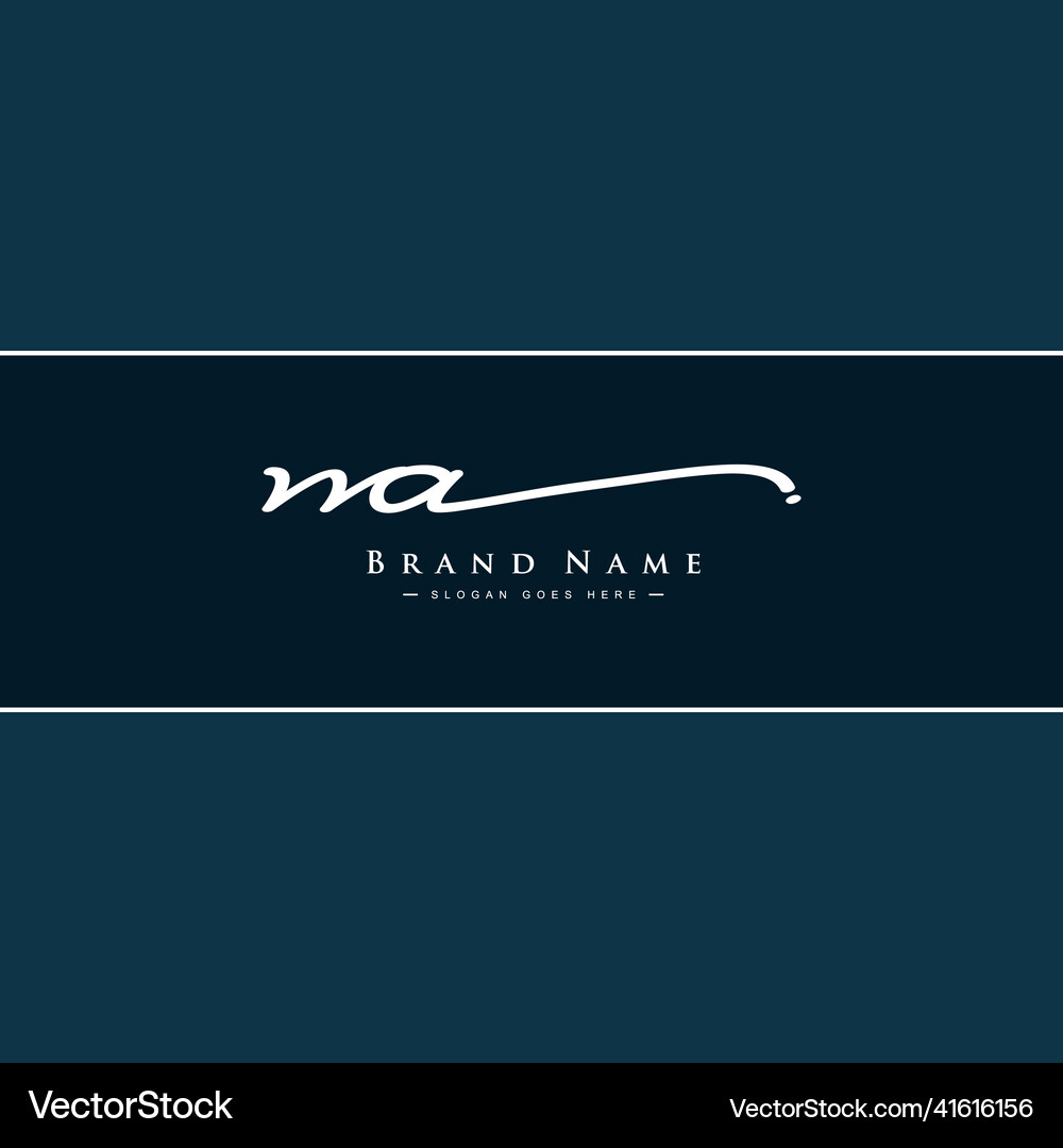 Initial letter na logo - handwritten signature Vector Image