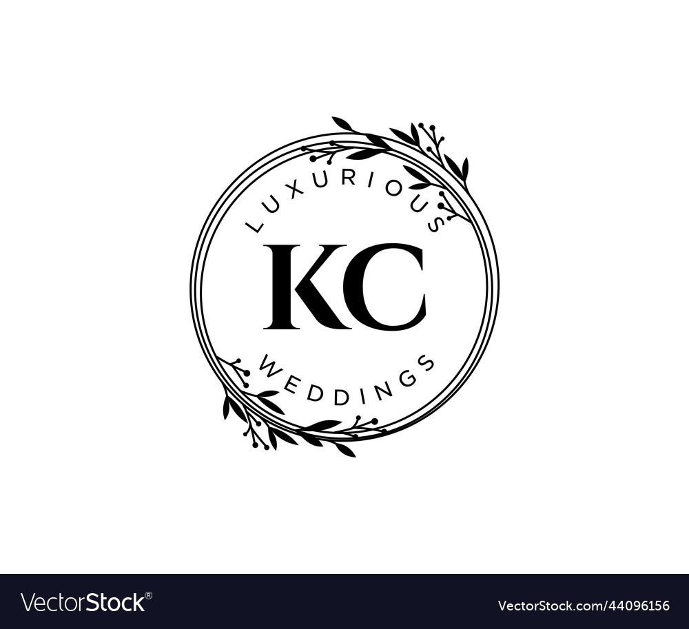 Kc initials letter wedding monogram logos Vector Image Kc initials letter wedding monogram logos Vector Image